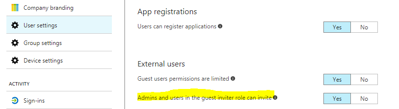 Failed to invite guest user to Azure AD/Subscription even as an admin ...
